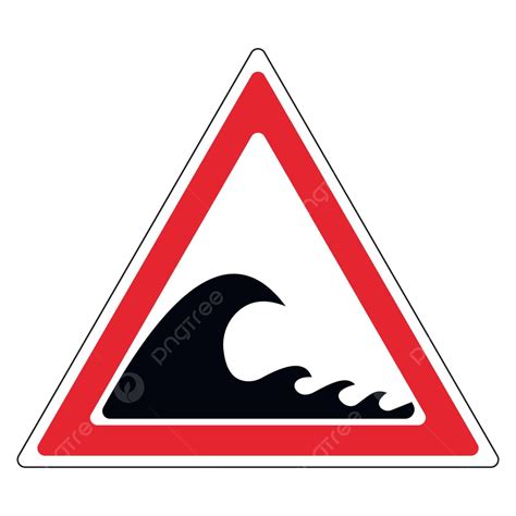 Sign Danger Tsunami Emergency Tsunami Japan Vector Emergency Tsunami