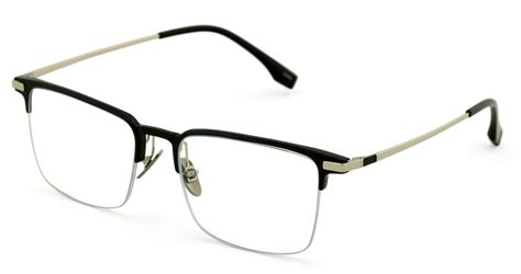 Men Aluminum Optical Frame Wide Fitment Rectangular Reading Glasses With Titanium Temple Half