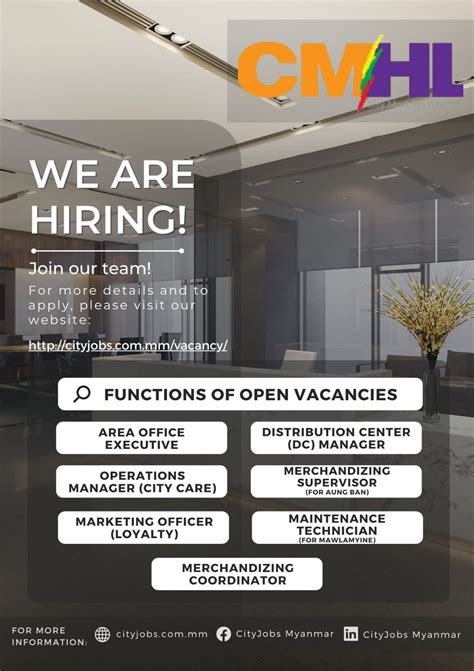 City Jobs Myanmar On Linkedin Cityjobsmyanmar Cmhl Nowhiring