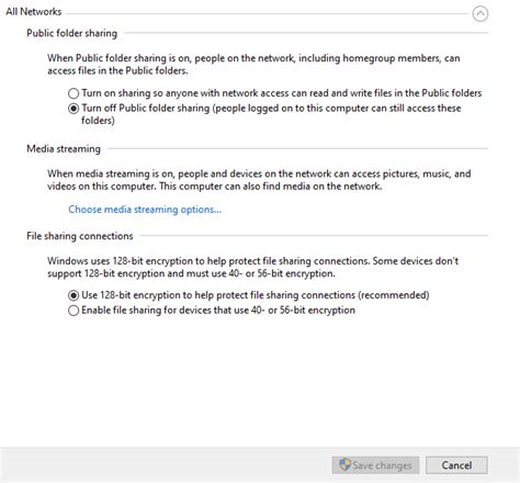 Windows 10 V 1909 Removed Setting Turn Off Password Protected Sharing