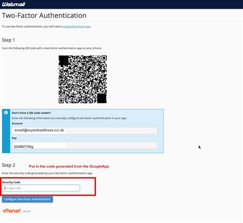 How To Set Up 2 Factor Authentication 2fa For Webmail On Roundcube Swindon Web Design