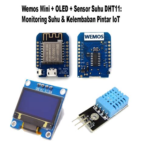 Jual Wemos Mini Oled Sensor Suhu Dht11 Monitoring Suhu Dan Kelembaban