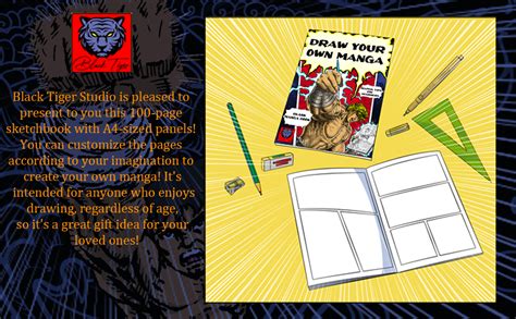 Draw Your Own Manga 100 Large Blank Manga Pages A4 Size Blank Cpomic