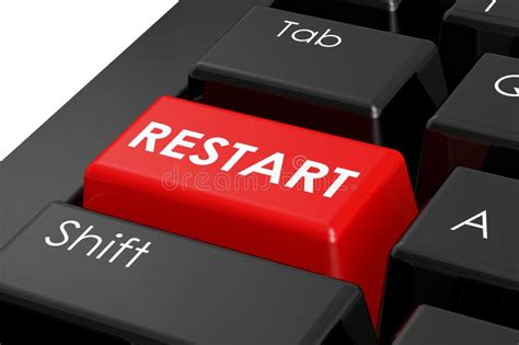 Red Restart Button On The Black Keyboard Stock Illustration