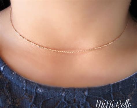 Dainty Rose Gold Choker Chain Rose Gold Choker Necklace Etsy
