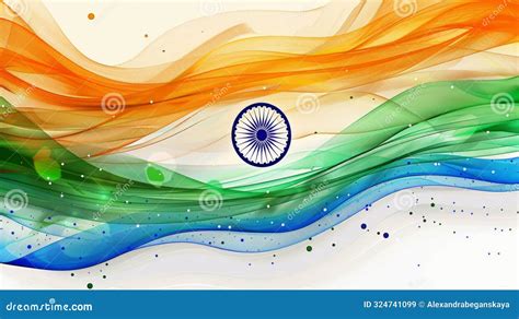 Vibrant Indian Flag Waving In The Wind Indian Independence Day And