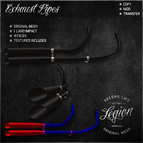 Second Life Marketplace Legion Motors Exhaust Pipes Full Perm
