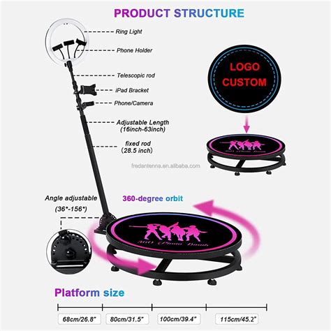 High Quality 360 Degree Spin Camera Platform Party Revolve Selfie Fully 360 Photo Booth