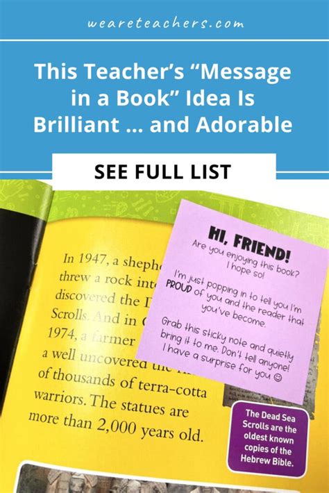 Youll Want To Steal This Teachers Message In A Book Idea