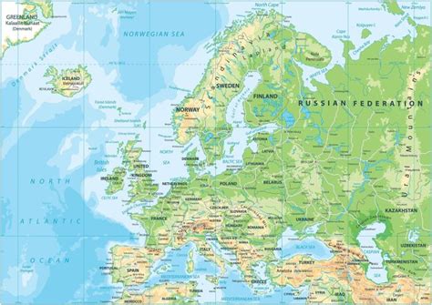 Europe Physical Map Gis Geography