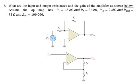 Solved 8 What Are The Input And Output Resistances And The