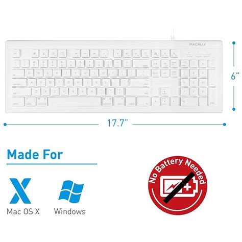 Macally Mkeye 103 Key Full Size Usb Keyboard With Short Cut Keys For