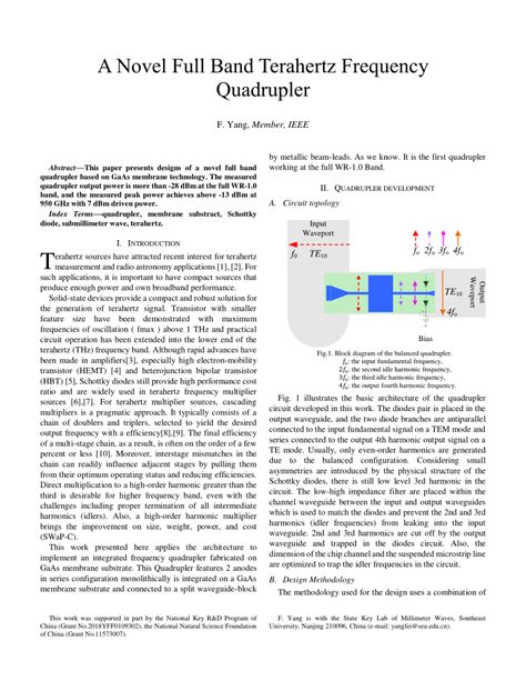 Pdf A Novel Full Band Terahertz Frequency Quadrupler