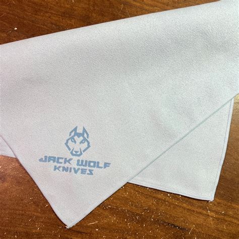 Microfiber Cloth Jack Wolf Knives Logo Light Blue 12 X 12