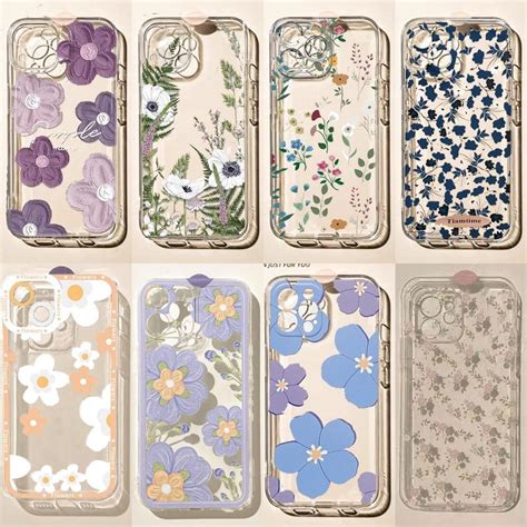 Hoa Trong Suốt Dễ Thương Ốp Lưng Samsung Galaxy S24 S23 S22 S21 Plus