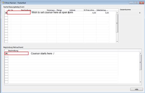 Form With Tablebox And Subform Set Coursor Position —
