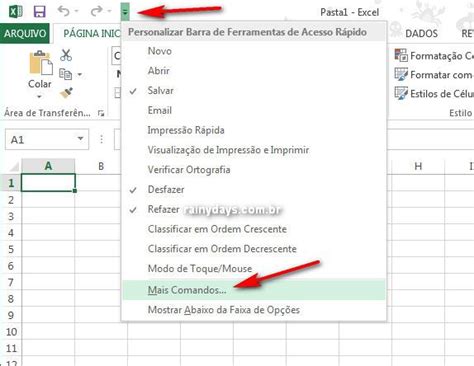 excel 2013 como colocar calculadora no menu de acesso rápido
