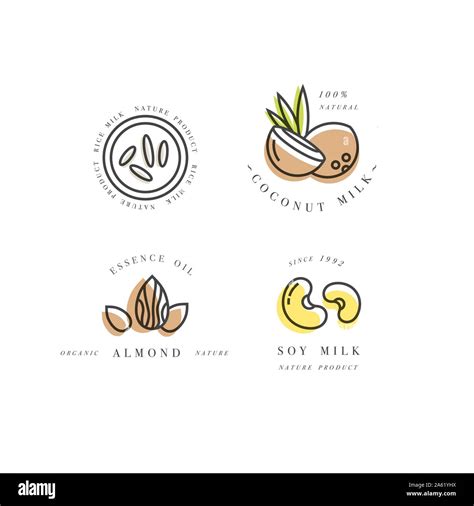 Vector Set Of Packaging Design Elements And Icons In Linear Style