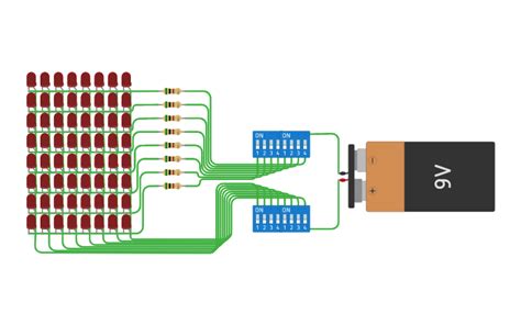 Circuit Design 8x8 Led Matrix Tinkercad