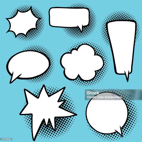 만화 빈 텍스트 상자 세트 손으로 그린 대화 프레임 점선 그림자가 있는 텍스트의 경우 비어 있습니다 생각 인용문 메시지에 대한 Doodle 말풍선 배경에 고립 된 벡터
