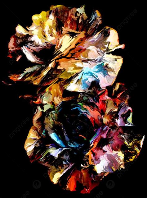Abstract Flower Painting In Digital Oils On The Subject Of Creativity