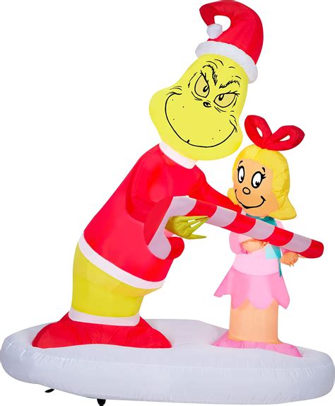9ft Airblown Inflatable Grinch Wmax And Cindy Lou Who On
