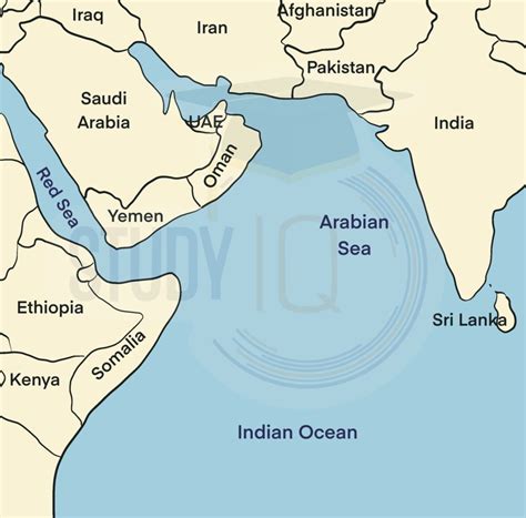 Arabian Sea Map Location Countries Significance