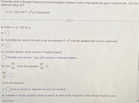 Solved Complete Parts A Through F Below To Find Nonnegative