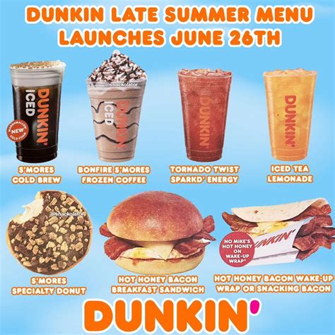Dunkin Late Summer Menu 2025 Pdf Calvin C Bunch
