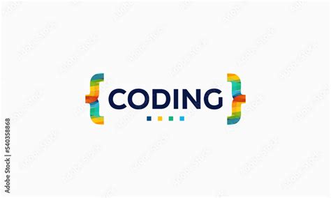 Colorful Coding Logo Designs Template Modern Code Logo For Programmer Stock Vector Adobe Stock