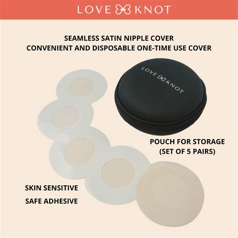Love Knot Unisex Disposable One Time Use Satin Adhesive Men Waterproof Nipple Cover Patch Tape