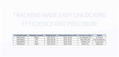 Unlock Efficiency And Precision With Easy Tracking Excel Template