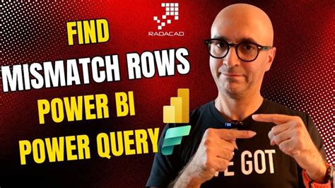 find mismatch rows in power bi and power query inogic