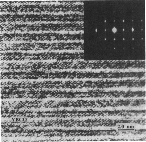 High Resolution Tem Image Taken From Ybco Layer Along With Sadp
