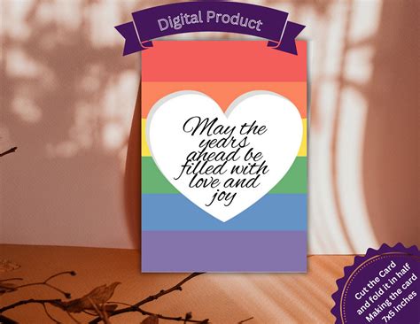 Printable Wedding Card May The Years Ahead Be Filled With Love And Joy