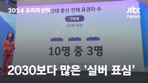 2030보다 많은 실버 표심총선 유권자 분석해 보니 2024우리의선택 Jtbc News Youtube