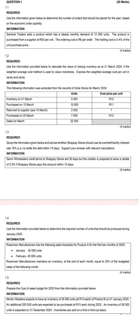 Solved Question 120 ﻿marks11requireduse The Information