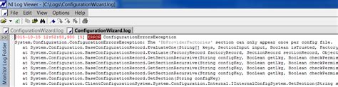 system configuration wizard constructor or binding constraints