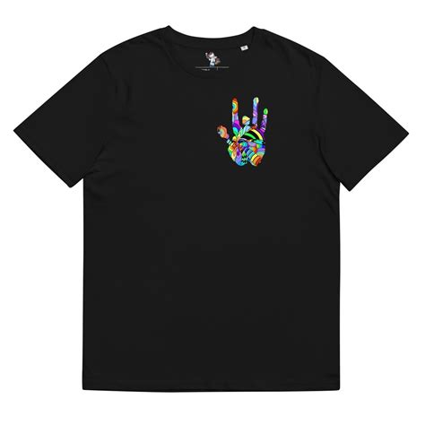 Jerry Garcia Psychedelic Handprint Mens And Womans Organic Cotton T