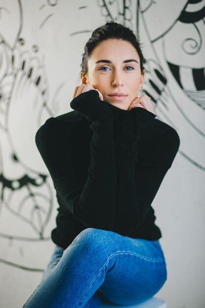 Premium Photo Portrait Of Woman Against Wall