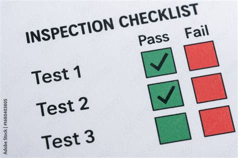 Stock Foto „inspection Checklist With Test Result Comparison For