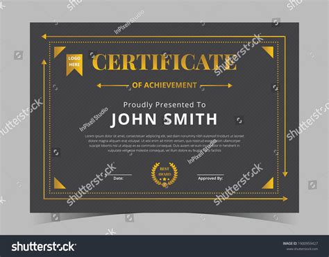 감사의 증명서 템플릿 성취 증명서 포상 스톡 벡터로열티 프리 1900959427 Shutterstock