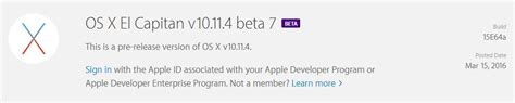 Apple Released OS X 10 11 4 Beta Seven To Developers And Public Beta Testers