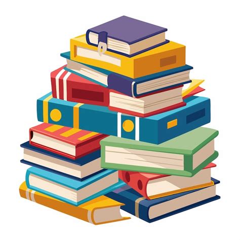 Stack Of Colorful Books Isolated On White Background Premium Ai