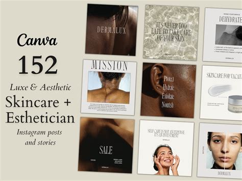 Skincare Instagram Template Beauty Instagram Posts Esthetician Coaching Health Wellness
