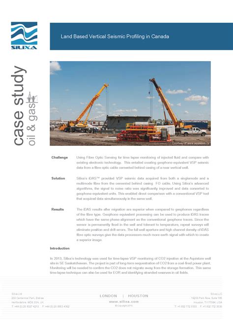 Land Based Vertical Seismic Profiling In Canada
