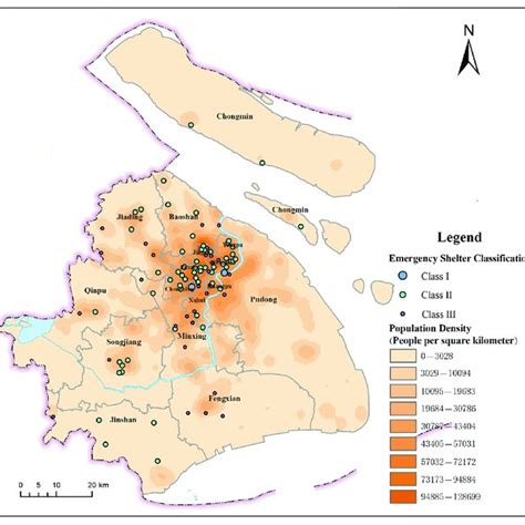 Spatial Distribution Of The Population Density In Shanghai Download Scientific Diagram