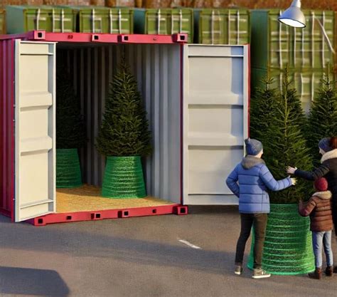 Shipping Container For Christmas Tree Seller And Festive Stock