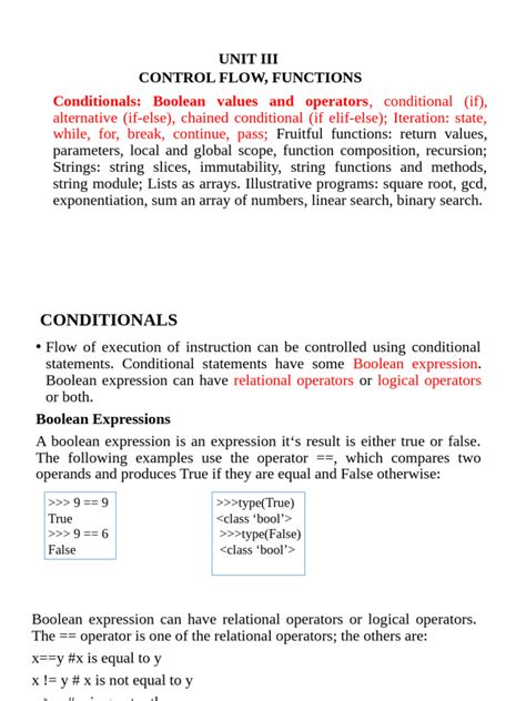 Unitiii Pdf Parameter Computer Programming Control Flow