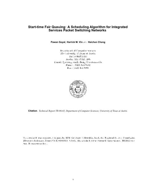 Start Time Fair Queuing A Scheduling Algorithm For Integrated Docslib